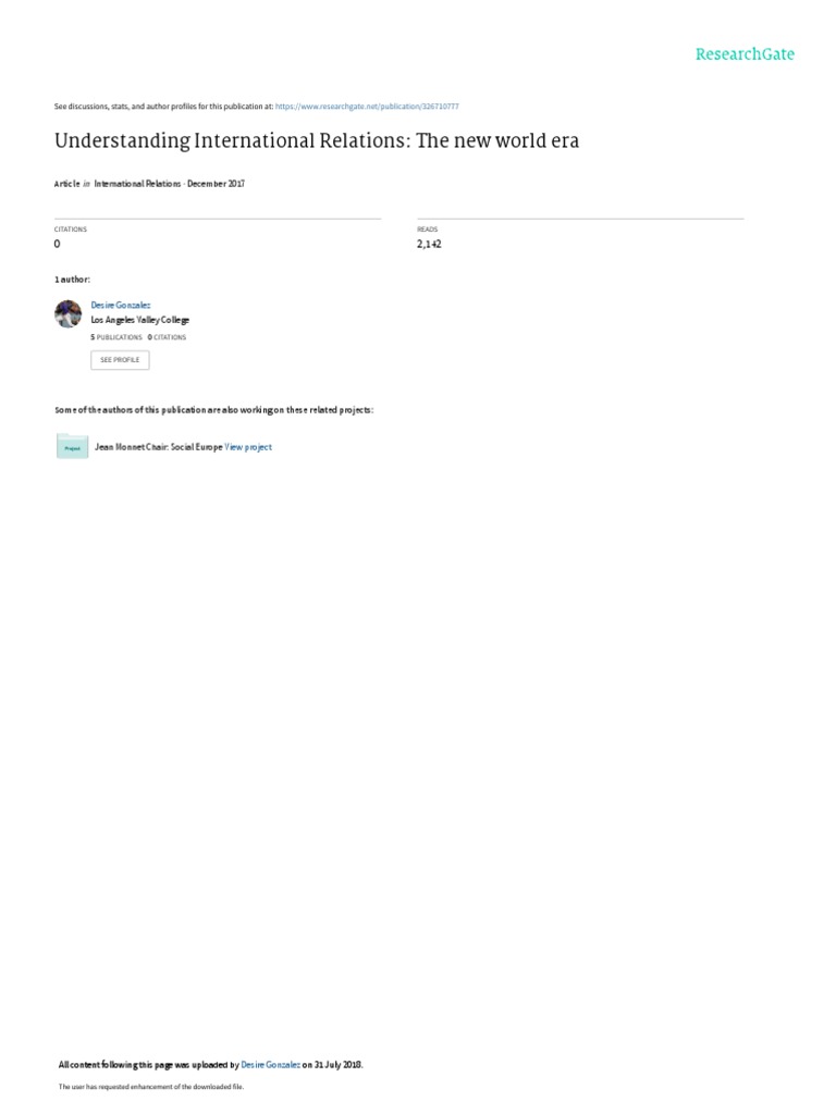 Understanding International Relations | PDF | Communication | System