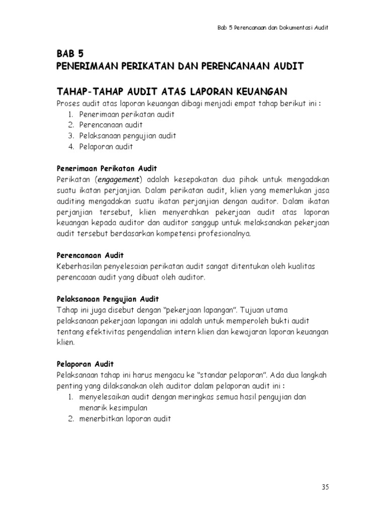 Penerimaan Perikatan Dan Perencanaan Audit | PDF