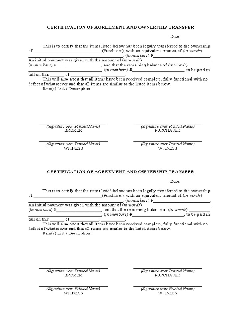 Certificate of Transfer | PDF | Private Law