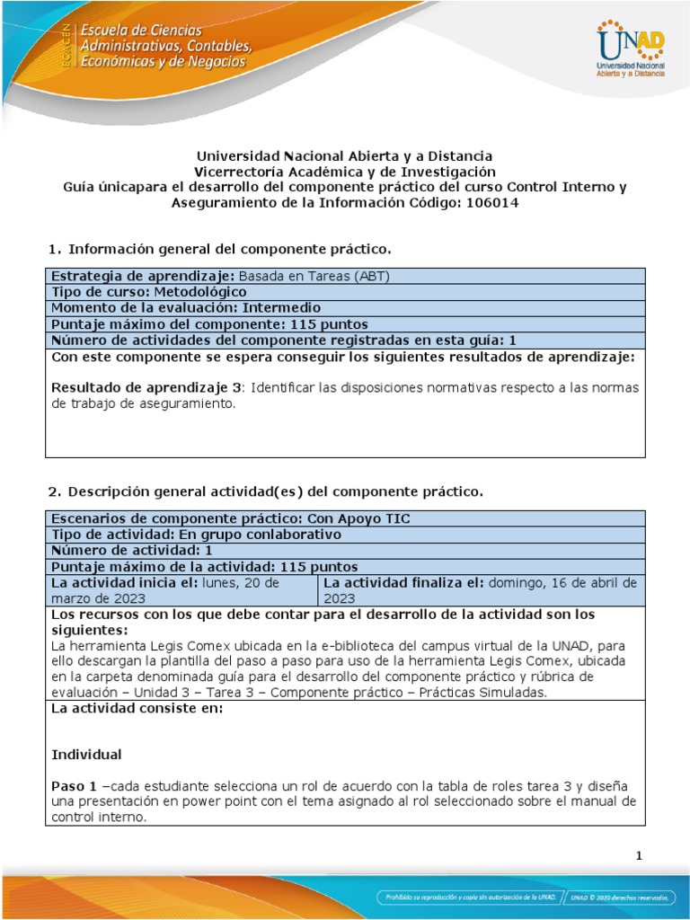 Guía para El Desarrollo Del Componente Práctico y Rúbrica de Evaluación - Unidad 2 - Tarea 3 ...