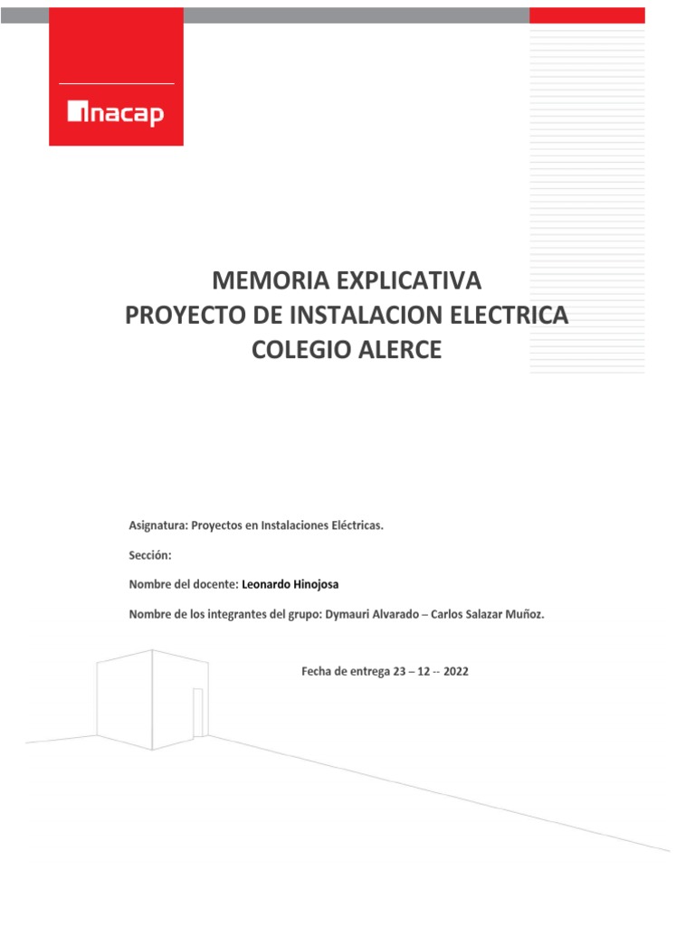 Memoria Explicativa de Proyecto Eléctrico | PDF