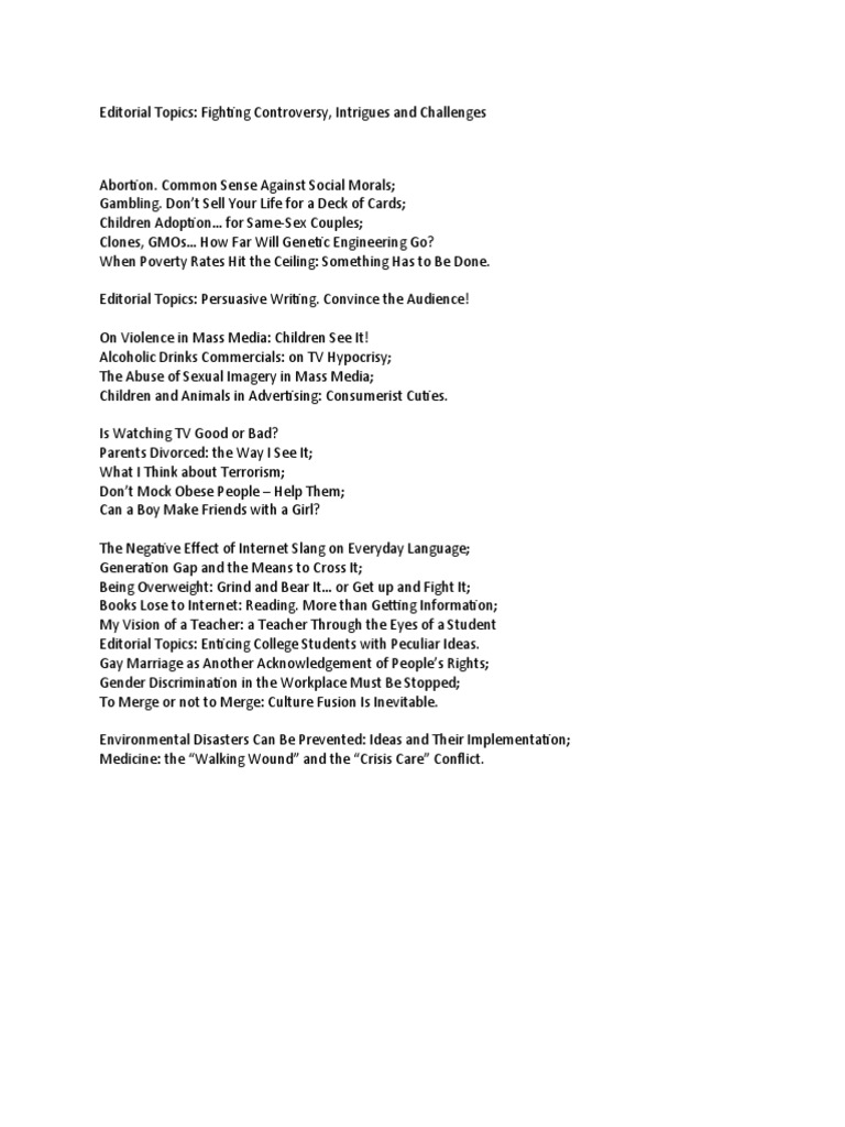 Editorial Topics | PDF