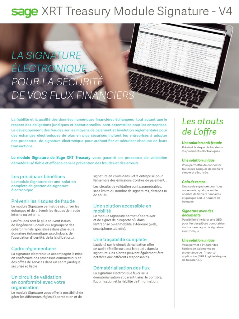 Signature électronique sécurisée Sage XRT | PDF | Électronique | Banques