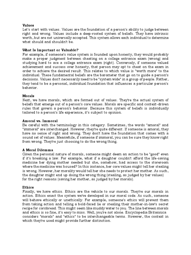 Difference Between Moral and Non Moral | PDF | Morality | Good And Evil