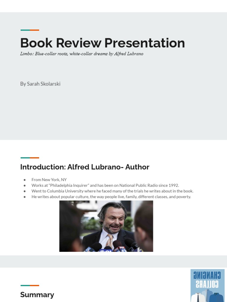 Book Review Presentation Limbo Blue-Collar Roots White-Collar Dreams by ...