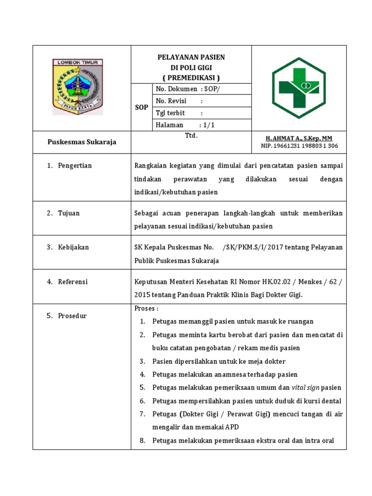 Sop Revisi (Murni Poli Gigi) - Dikonversi | PDF