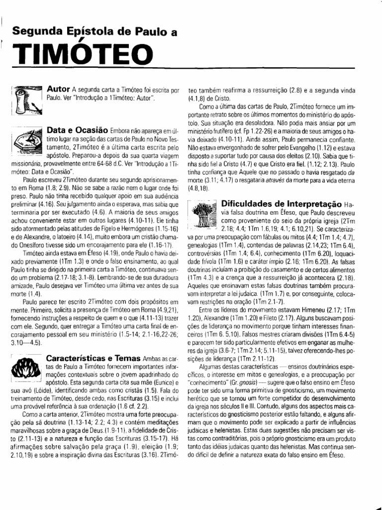 2 Timóteo | PDF | Apóstolo Paulo | Bíblia