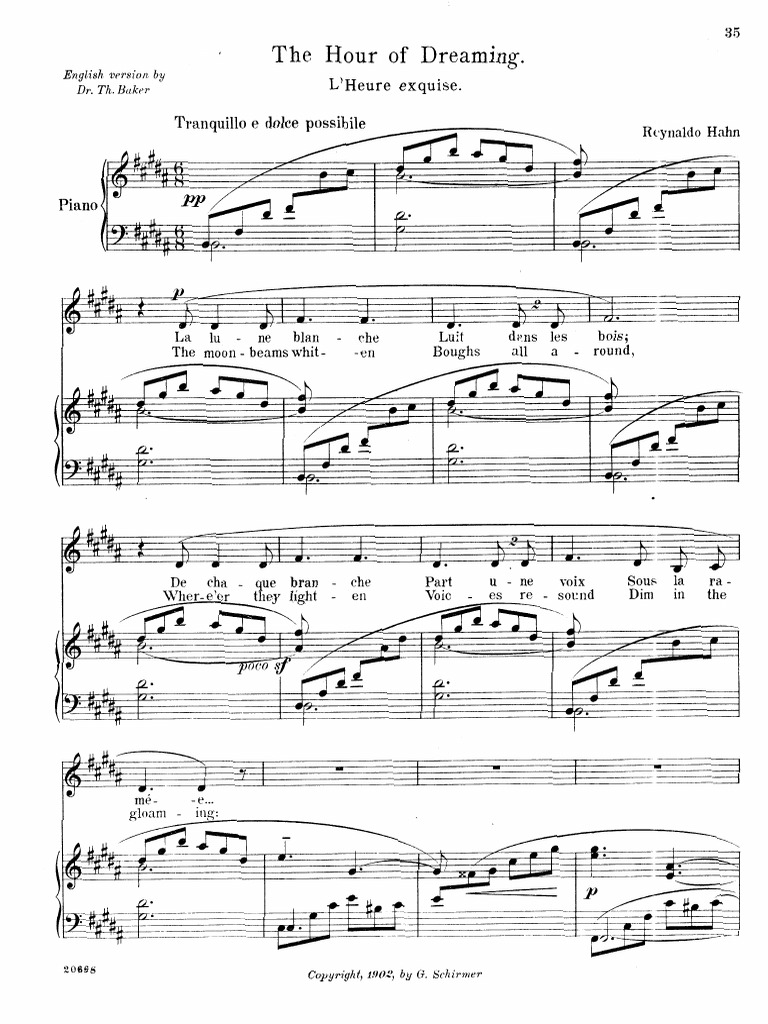 Hahn - L'heure Exquise | PDF