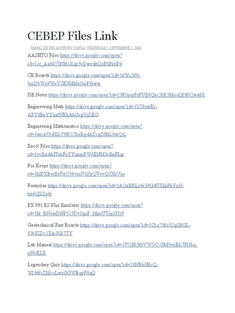 CEBEP Files Link | PDF | Computers | Technology & Engineering