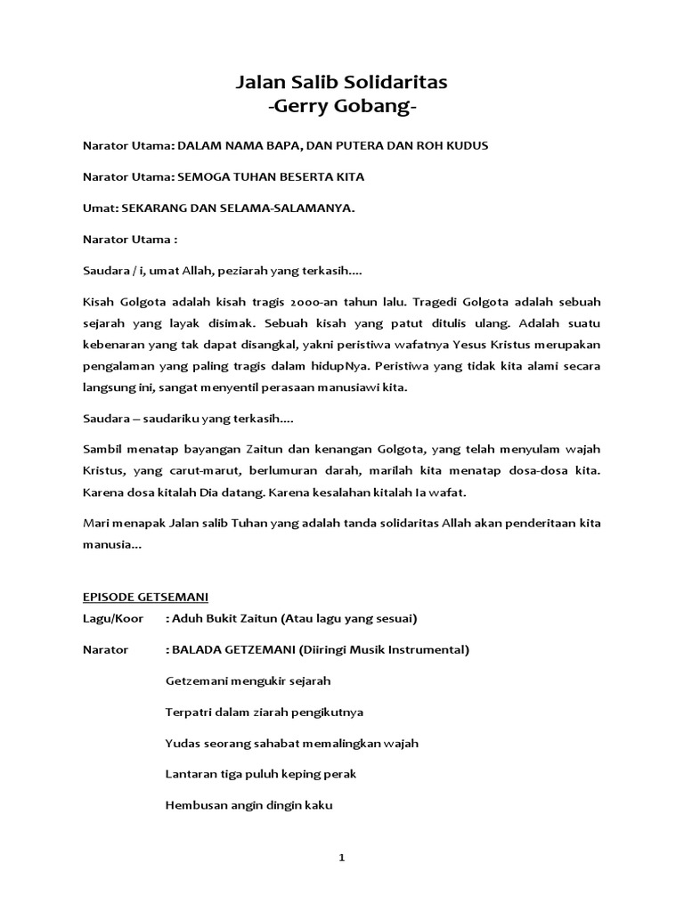 Teks Tablo Solidaritas | PDF | Seni | Agama & Spiritualitas