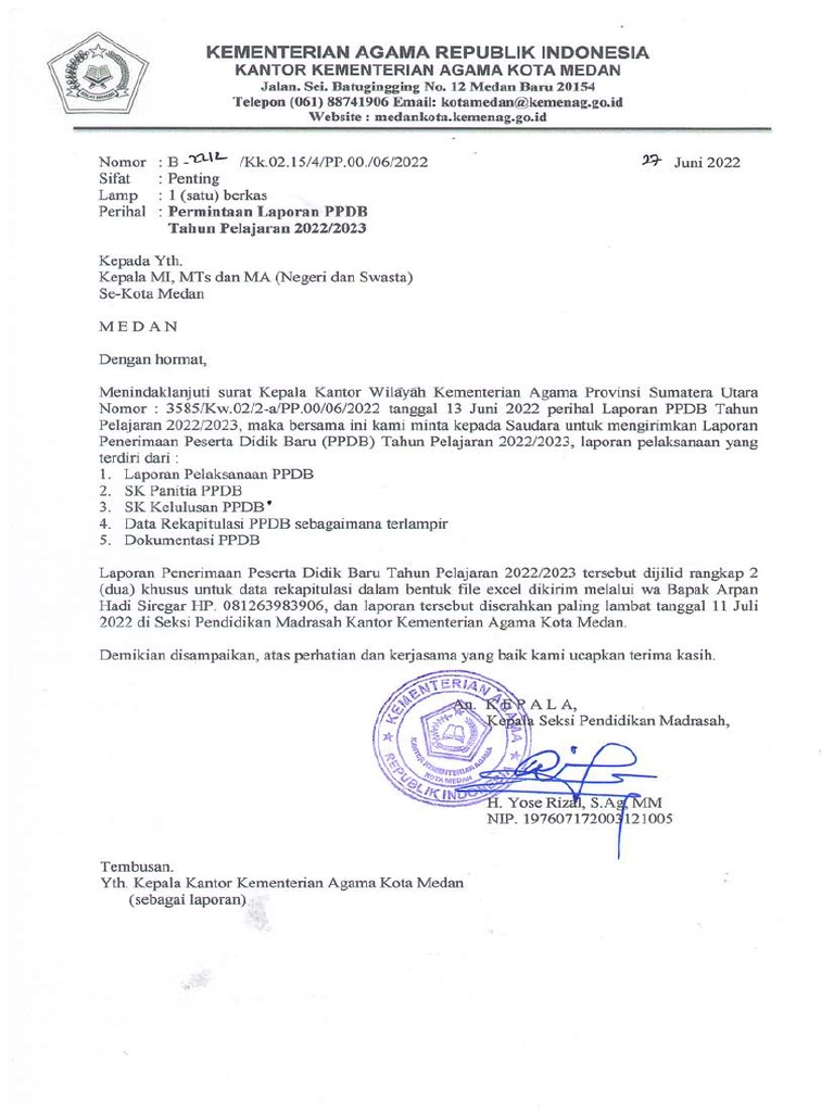 Laporan PPDB TP 2022-2023 | PDF