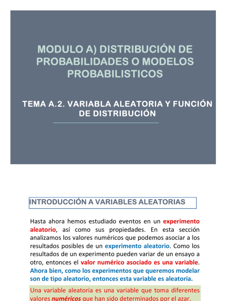 Variables Aleatorias y Distribución | PDF | Variable aleatoria | Aleatoriedad