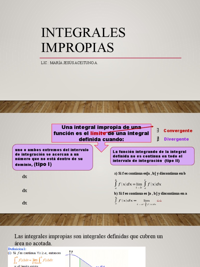 Integrales Impropias | PDF | Integral | Lógica matemática