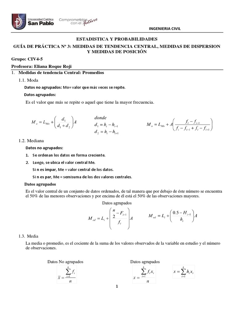 2022-2 - GUIA 3 - INDICADORES-EyP | PDF | Cuantil | Media