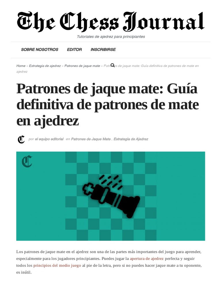 Patrones de Jaque Mate Guía Definitiva de Patrones de Mate en Ajedrez | PDF | Ajedrez ...