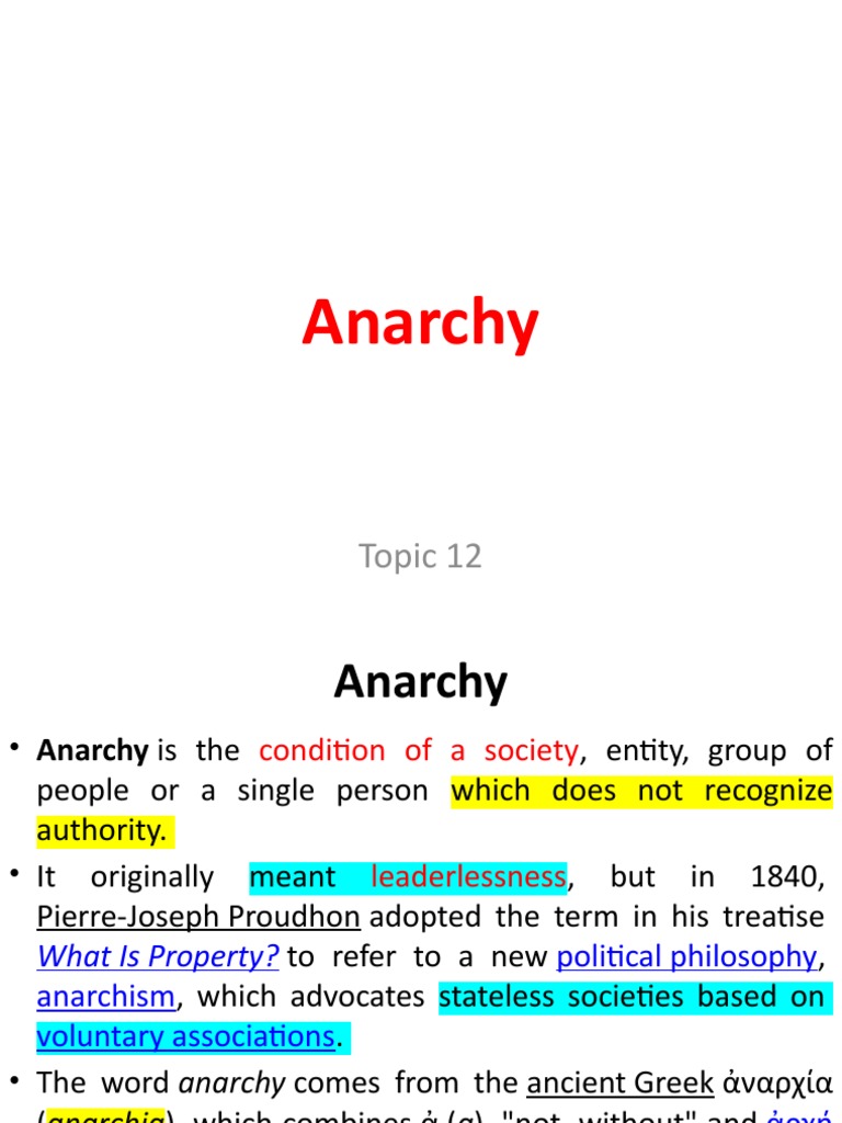 Topic 13 A Coming Anarchy | PDF | Anarchy | Global Politics