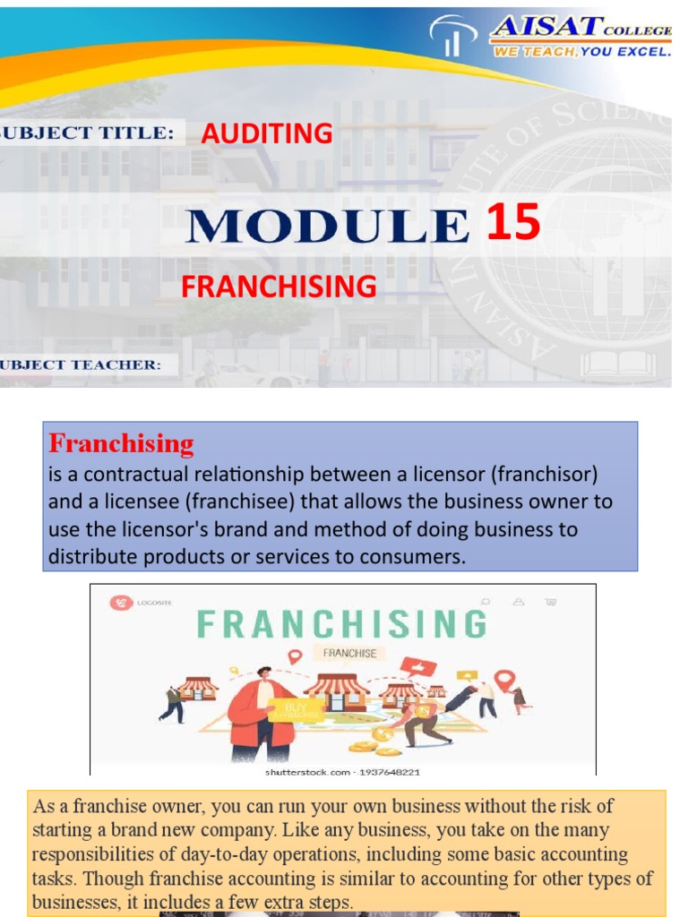 Auditing: Franchising | PDF | Franchising | Debits And Credits