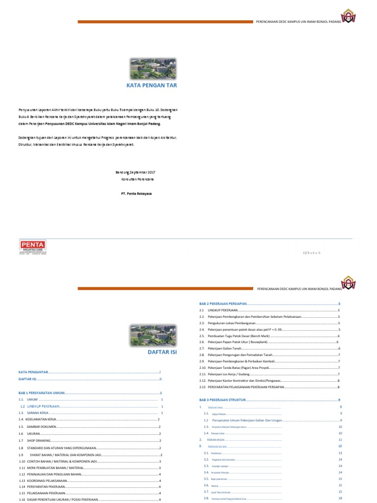 Kata Pengan Tar: Perencanaan Dedc Kampus Uin Imam Bonjol Padang | PDF