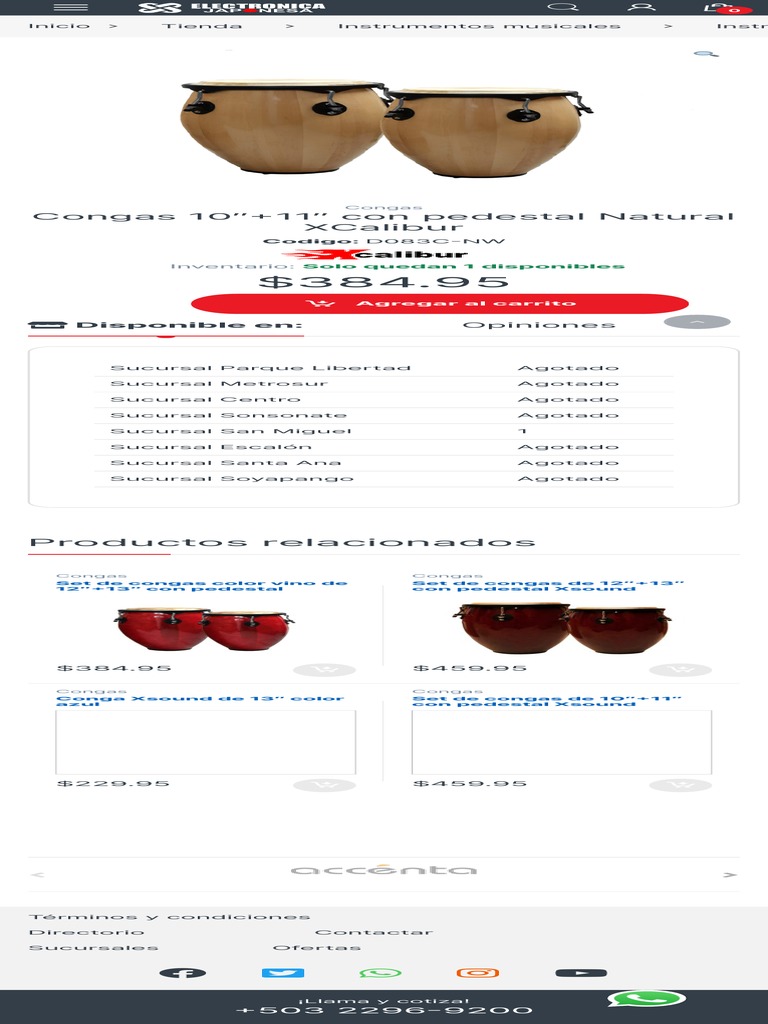 Congas 10+11 Con Pedestal Natural XCalibur - Electrónica Japonesa | PDF