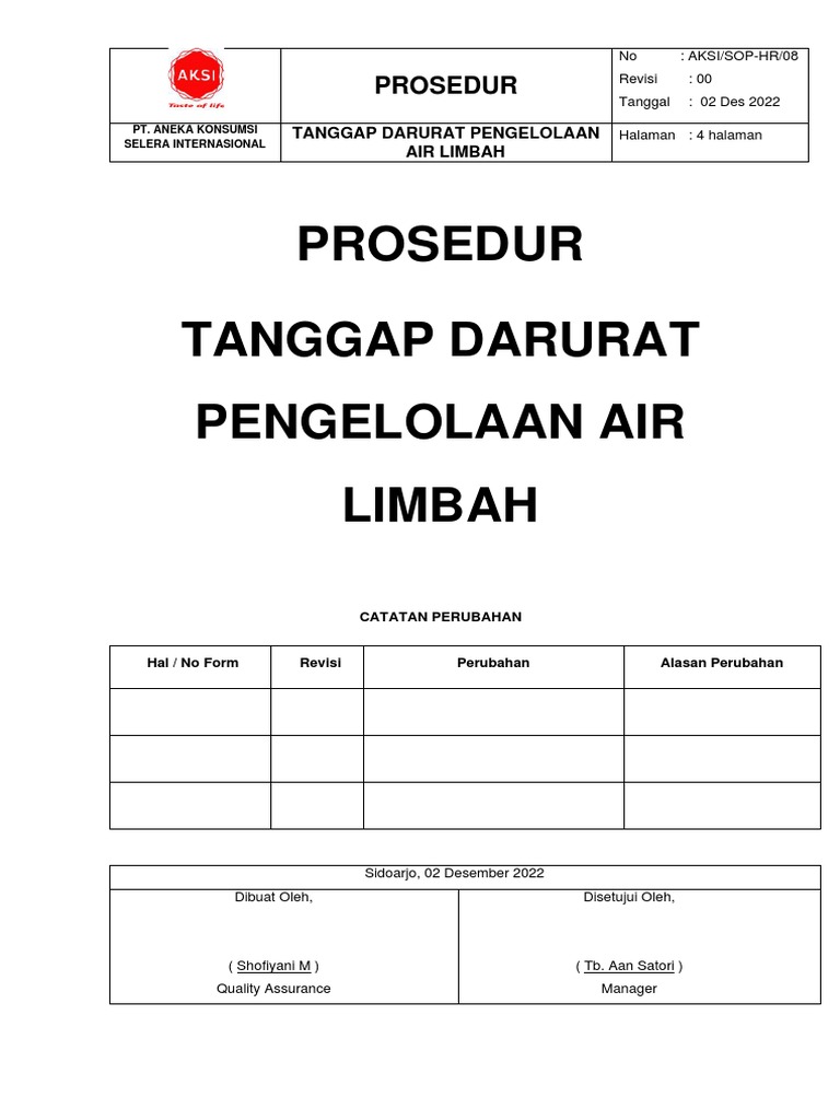 Tanggap Darurat IPAL | PDF