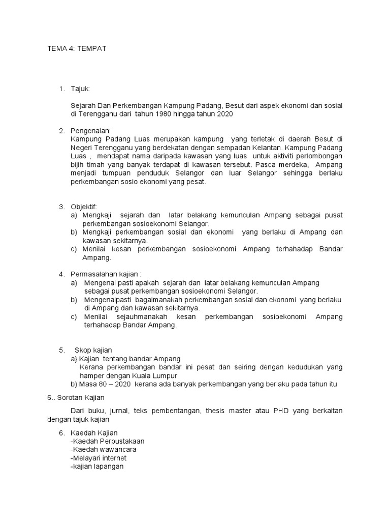 Proposal Sej STPM Tema: Kulinari by Hani | PDF