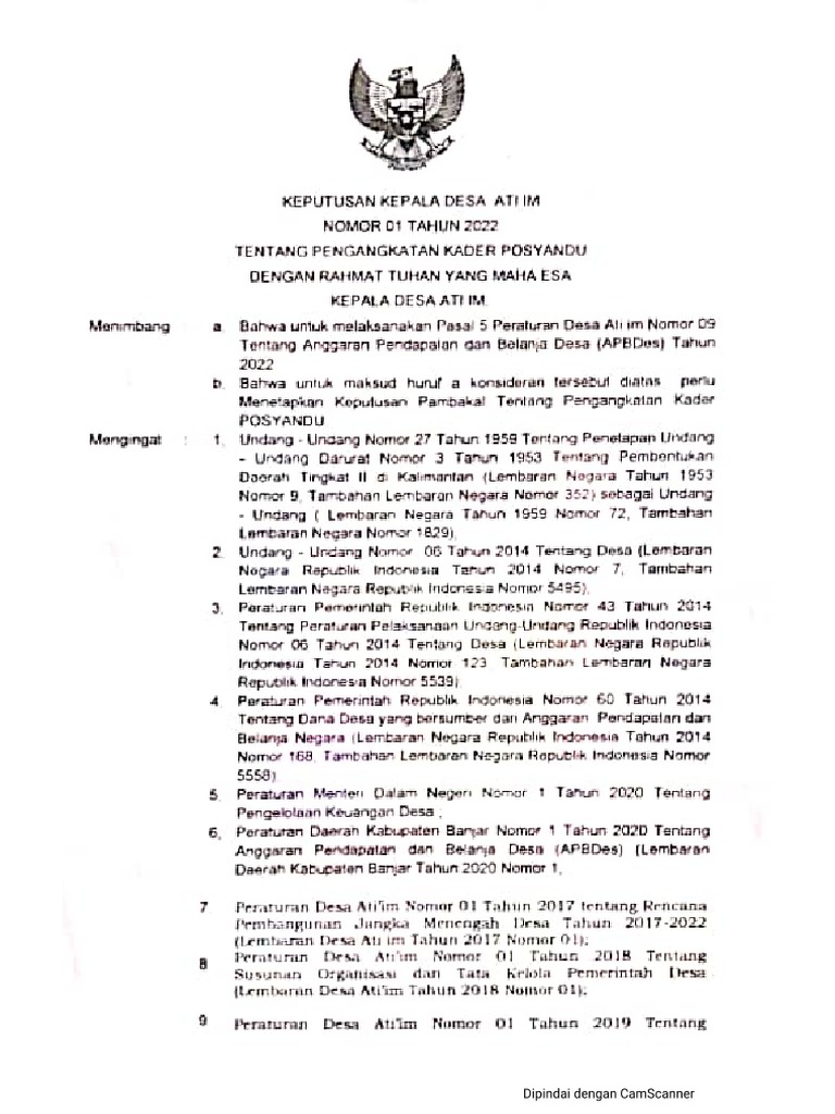 SK Kader Posyandu 2022 | PDF