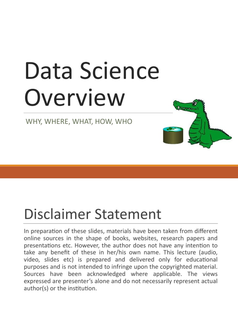 Lec 01-Data Science Overview | PDF | Data | Science Lec 01-Data Science Overview | PDF | Data | Science