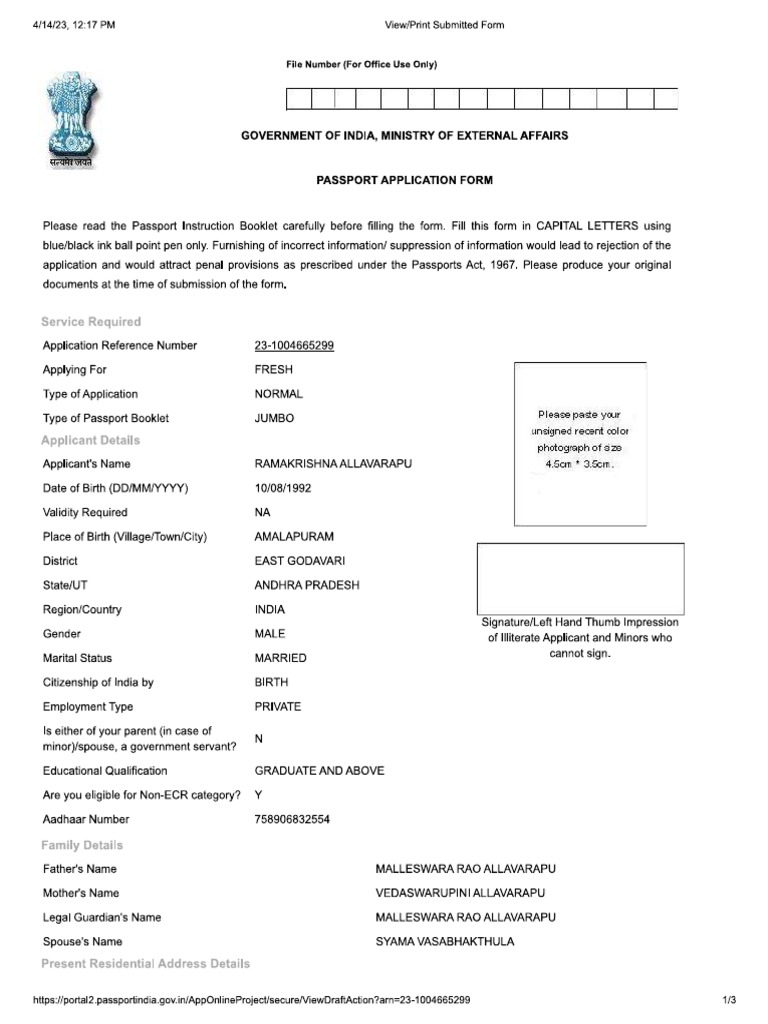 passport application | PDF