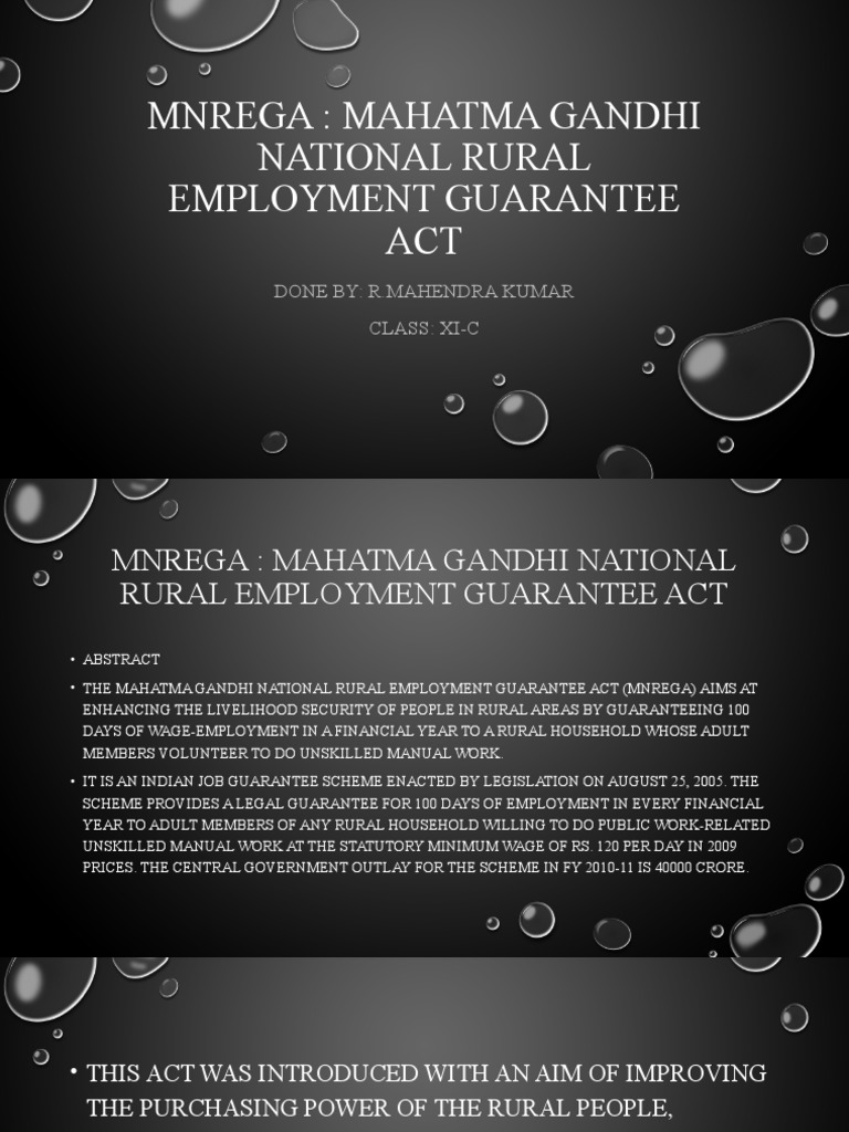 MNREGA: India's Landmark Rural Employment Act | PDF | Employment | Business