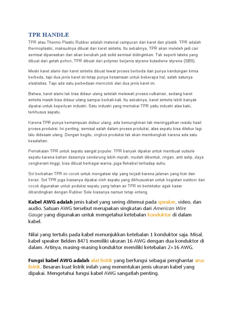 Penjelasan TPR HANDLE | PDF