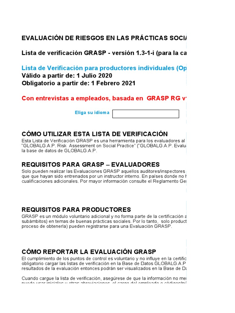 Check List Grasp | PDF | Salario | Derecho laboral