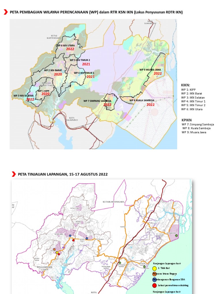 Peta Pembagian Wilayah Perencanaan (WP) RTR KSN Ikn: Dalam (Lokus Penyusunan RDTR IKN) | PDF
