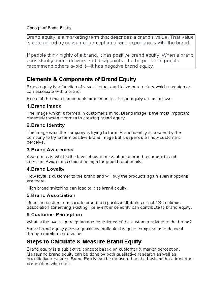 Understanding Brand Equity Elements | PDF | Brand | Strategic Management