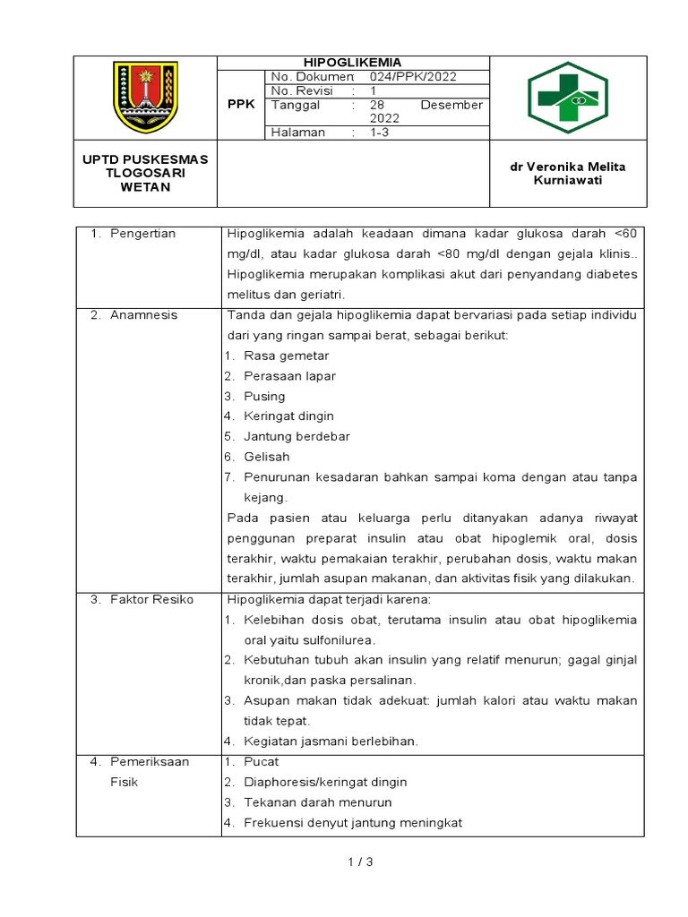 PPK HIPOGLIKEMIA Fix | PDF