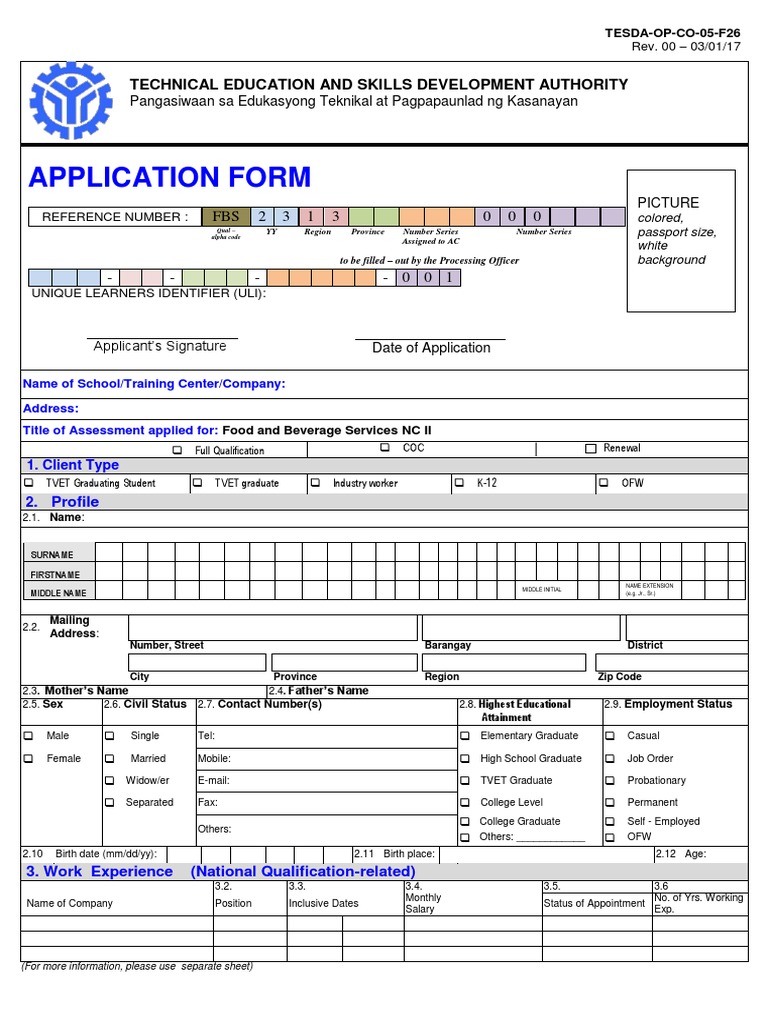 APPLICATION FORM FINAL BLANK FBS 2023 Generic | PDF