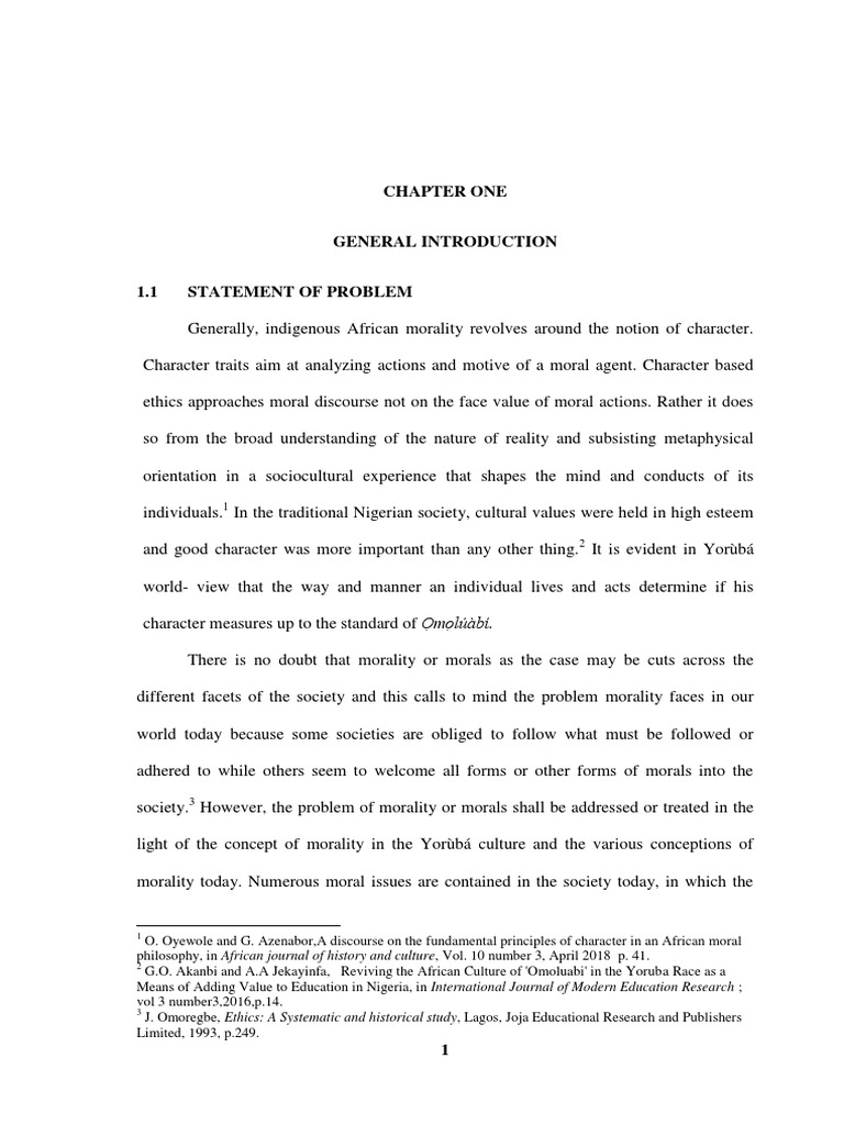 Chapter One | PDF | Morality | Courage