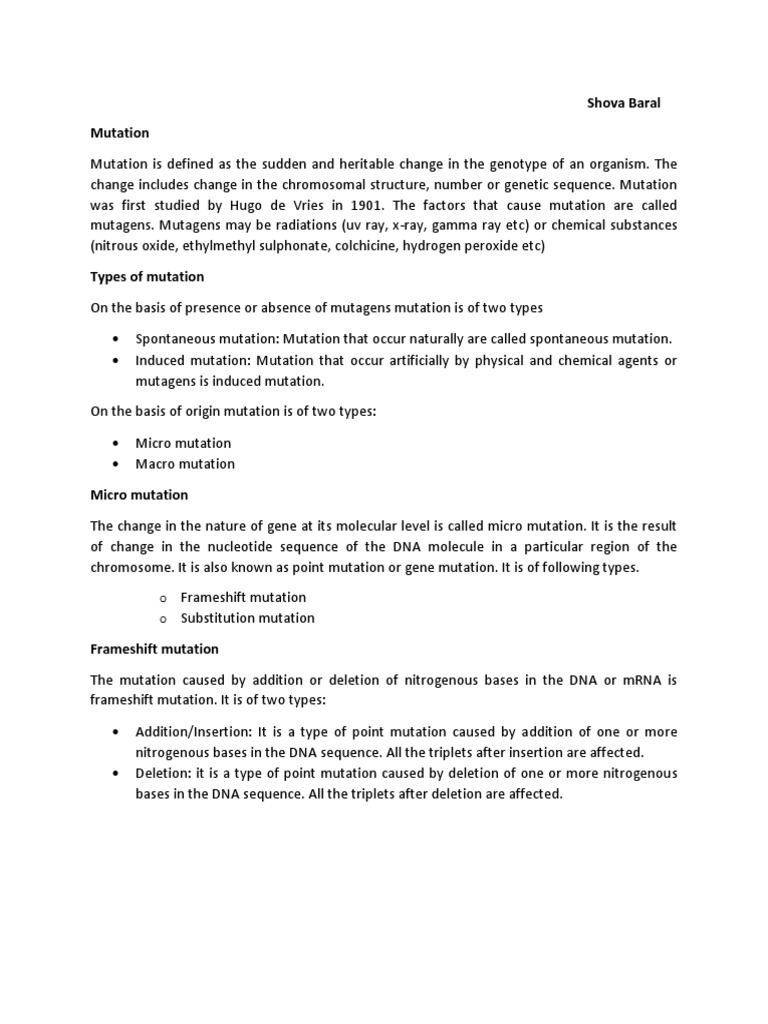 Mutation | PDF | Ploidy | Mutation