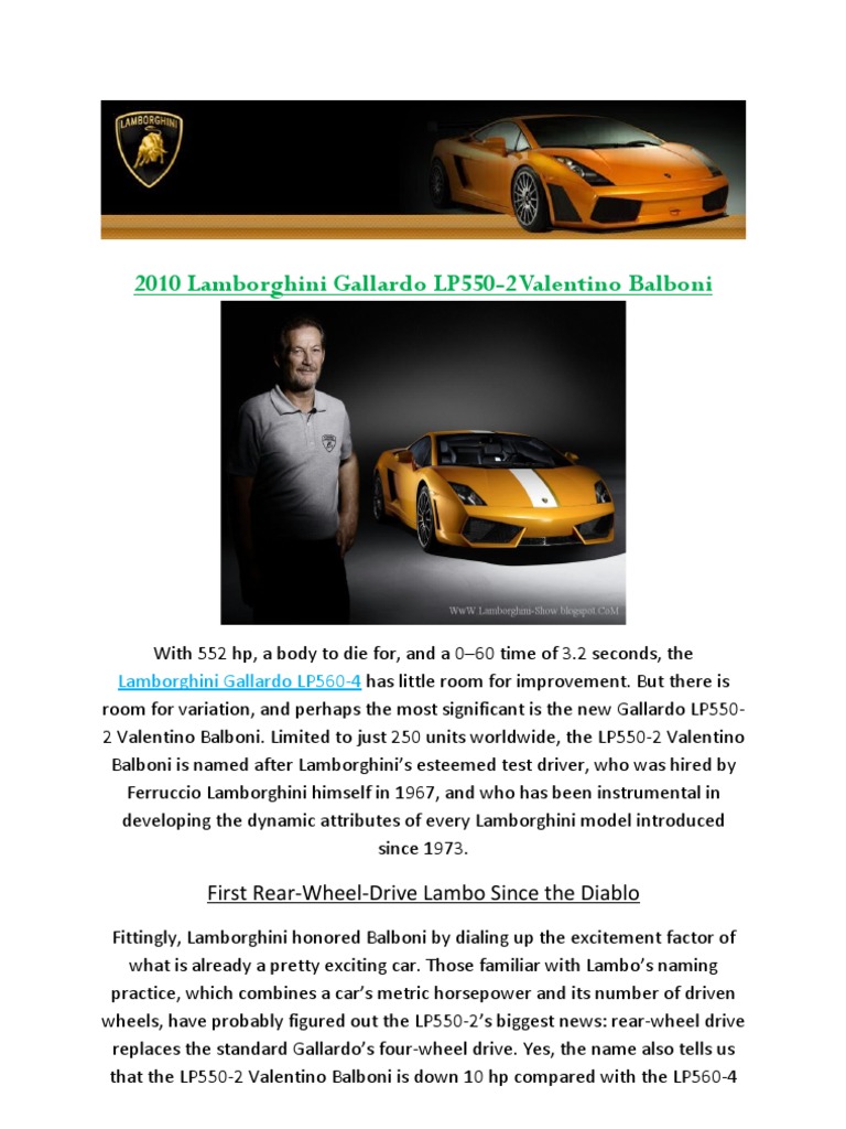 Lamborghini | PDF | Transmission (Mechanics) | Land Vehicles