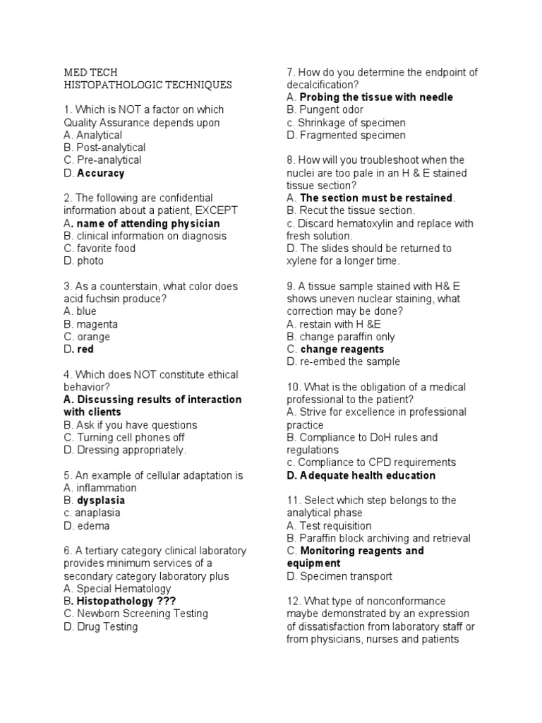 med-tech-sept-2019-histopathologic-techniques | PDF | Histopathology ...