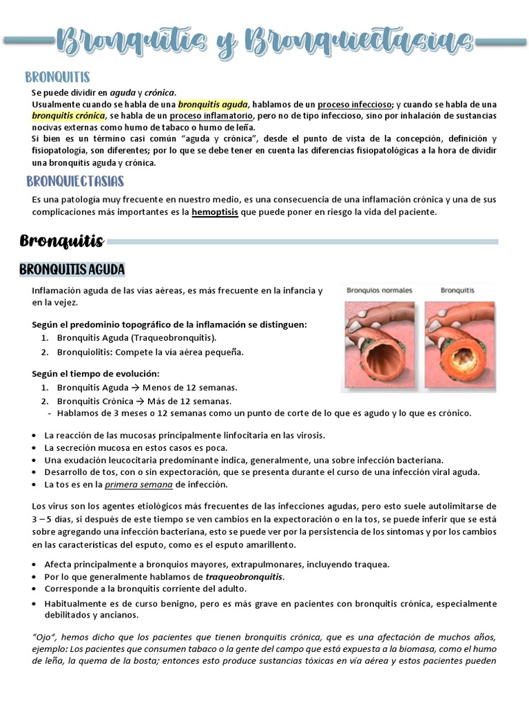 Bronquitis, Bronquiectasia, Fibrosis | PDF | Bronquitis | Tos