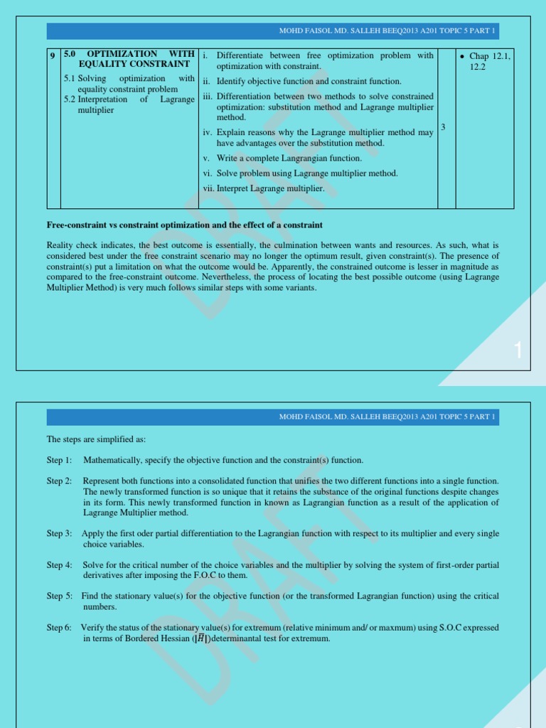 Topic 5 - Part1 | PDF | Mathematical Optimization | Mathematical Analysis