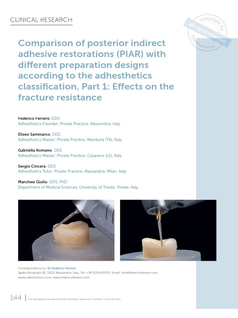 Ferraris Et Al IJED PIAR ARG 2 20212 | PDF | Tooth Enamel | Materials