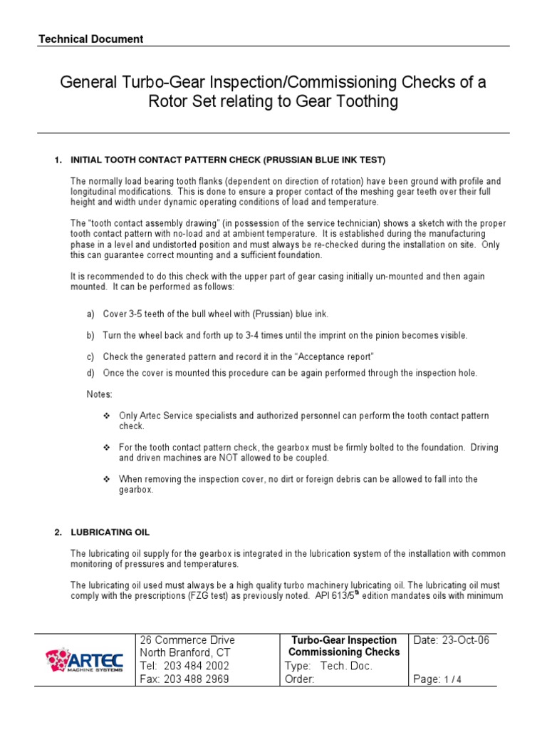 Turbo-Gear Inspection Guidelines | PDF | Gear | Bearing (Mechanical)