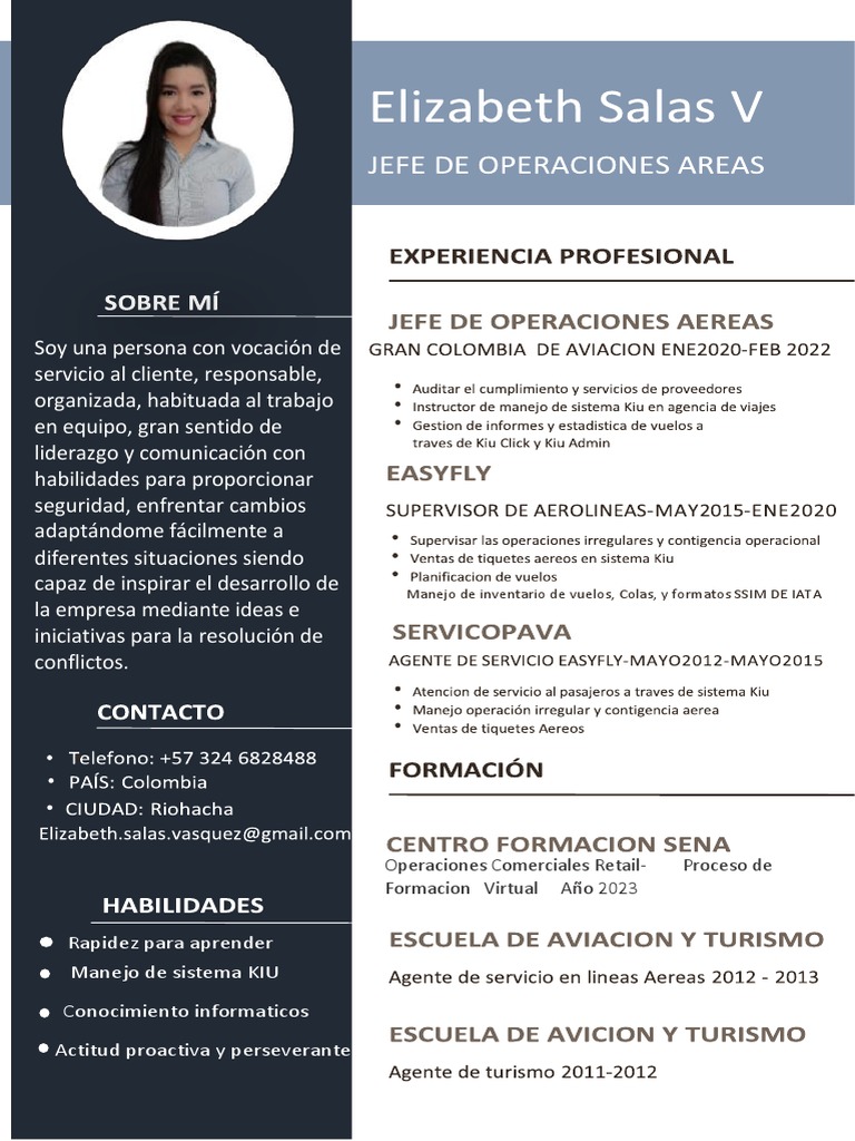 Elizabeth Salas: Experta en Operaciones Aéreas | PDF