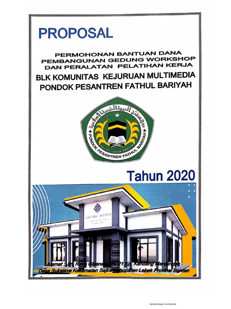 Proposal BLK Ponpes Fathul Bariyah Sajira | PDF