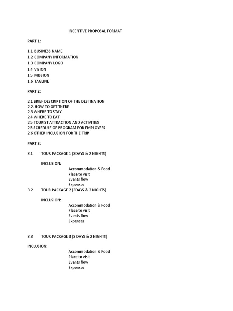 Incentive Proposal Template Guide | PDF