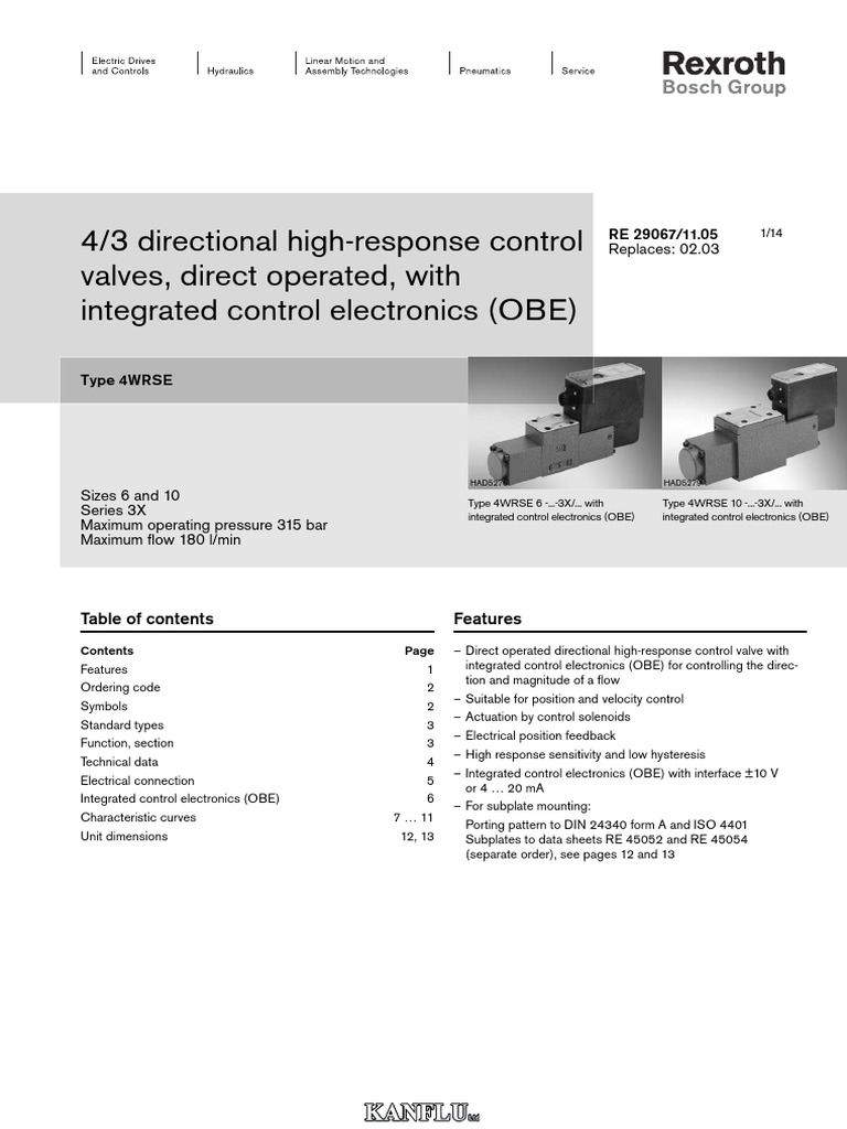 4/3 Directional High-Response Control Valves, Direct Operated, With ...