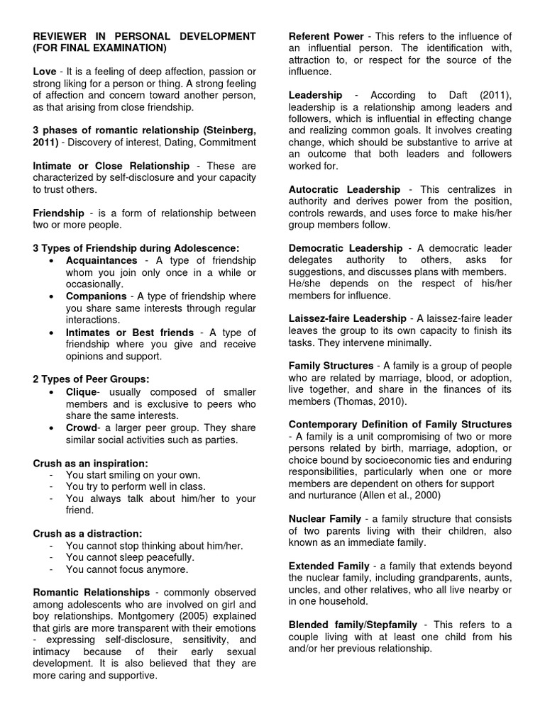 Perdev Ptr Finals Pdf Leadership Family