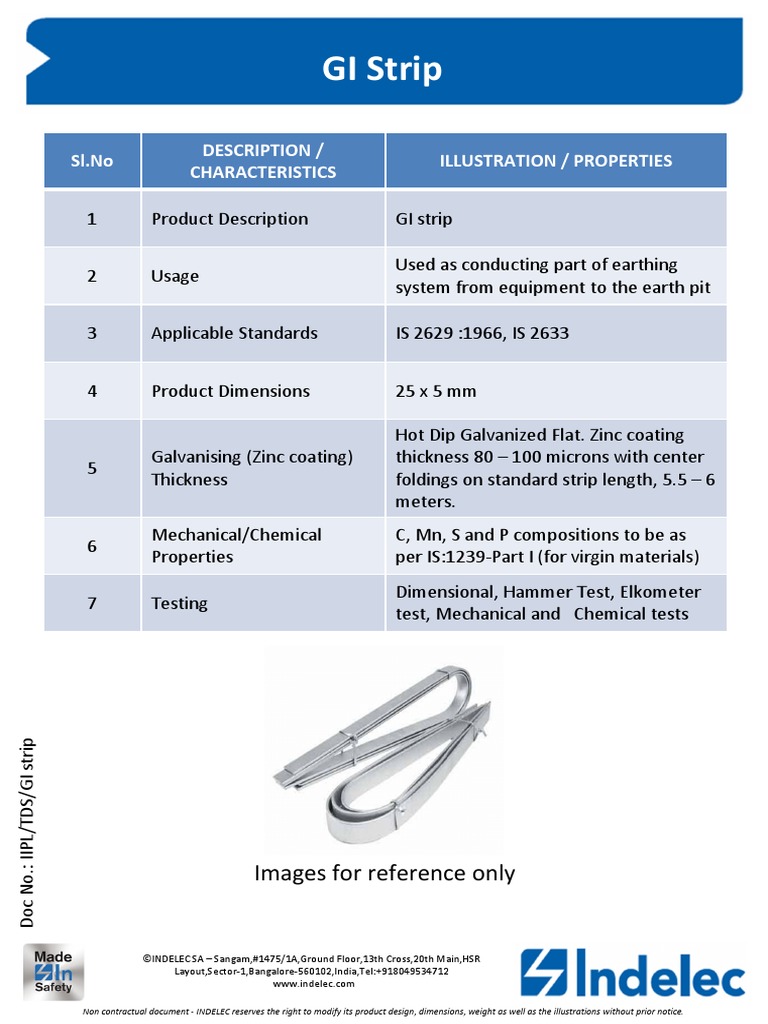 25X5 GI Strip - Data Sheet | PDF | Galvanization | Materials