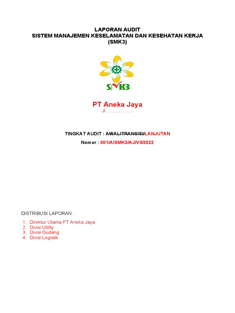 Kelompok 3 - Laporan Audit SMK3 | PDF